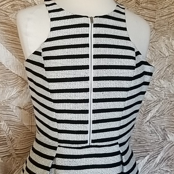 Express | Dresses | Express Black And White Striped Fit And Flair ...